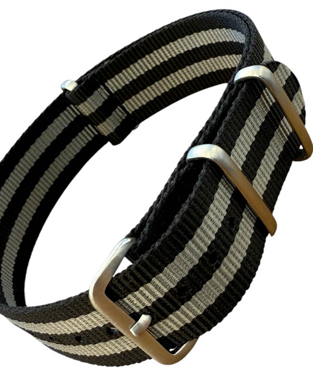 Nato Strap - grau schwarz - James Bond – NATO STRAP SHOP